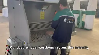 A Grinding Dust Collector Table captures dust