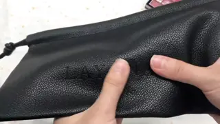 black pu leather drawstring pouch