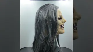 Realistic Horror Latex Mask Showcase | Creepy Long Black Hair Mask for Halloween & Cosplay