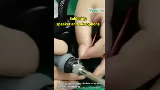 Soldering Speaker and microphone for call center headset #headphones #manufacturer #wholesale