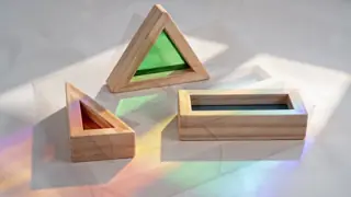 wood framed sensory mirror block