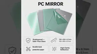 PC mirror sheet with protective back paper