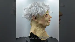 Realistic Old Woman Latex Mask Showcase | Elderly Character Mask for Halloween & Cosplay