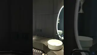 Kingstin LED Smart Bathroom Mirror Water Drop Oval Makeup Mirror Aluminum Frame Touch Anti-Fog Wall
