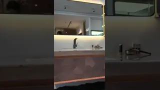 Luxury Floating Bathroom Vanity with Integrated Basin, LED Mirror and Display Cabinet