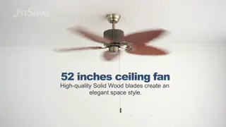 52 Inch Solid Wood Ceiling Fan Classic Rustic Style