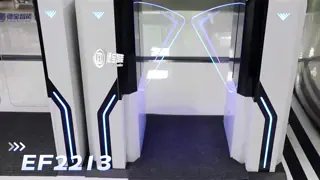 View EF2213 Flap Barrier Gate Mechanism with Gym Swipe Card and RFID Operating Time 0.2 Seconds Demo