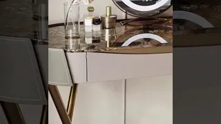 Modern Luxury Rock Panel Makeup Vanity Table