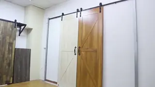 J-shaped barn door suspension rail hardware accessory set, sliding sliding sliding door, silent guid
