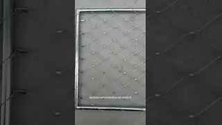 Balcony with framed stainless steel rope net, high-altitude fall protection net, modular stainless