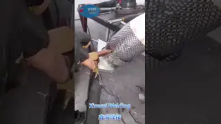 Welding exhaust thermal insulation with protable spot welding machine