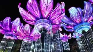 Dreamy Purple Lotus Hanging Light Installation