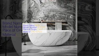 Custom Marble Pattern Solid Surface Bathtub Luxury Design