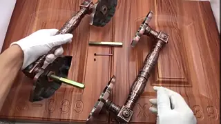 Non perforated universal villa door, European antique copper handle, anti-theft door, open installat