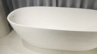 Luxury Travertine Texture Freestanding Bathtub and Pedestal Sink Collection