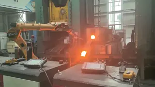 our robot work forged flanges raw material