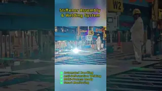 Full Automatic Stiffener Assembly & Welding System  #shipbuilding #StiffenerWelding #roboticwelding