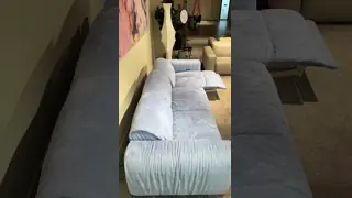 Modern Recliner Sofa with Soft Velvet Upholstery and Zero Wall Design