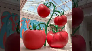 Large Tomato Fiberglass Resin Sculpture for Indoor Shopping Mall Decoration
