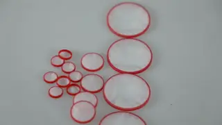 Small Stainless Steel Filter Disc With Red Rubber Wrapped Edge