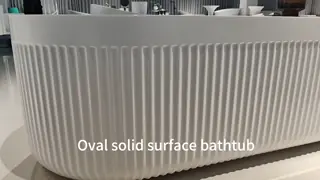Oval solid surface bathtub