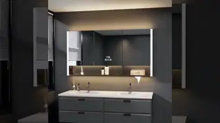 Modern Water-Resistant LED Mirror Wall Mounted Bathroom Vanity Medicine Cabinet for Hotel Apartment
