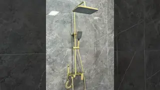 Mocee Gold Stainless Steel Shower Panel Tower System with Rainfall Shower, Body Jets & Hand Spray