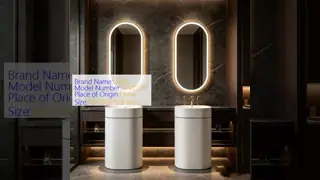 Modern Two Tone Freestanding Stone Sink for Minimalist Baths