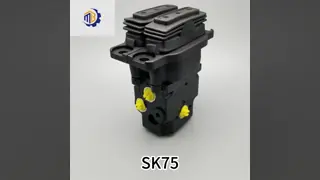 Black Excavator Foot Pedal SK75 Foot Operated Hydraulic Control Valve