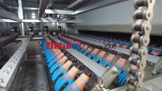 Check how latex foam gloves produced by Zhihui AI glove dipping machine