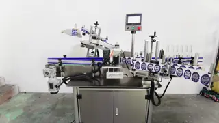 High Speed Dual Side Label Applicator YM525 Beer Bottle Neck and Main Body Labeler