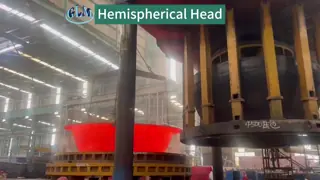 On-site hot forming of large hemispherical heads