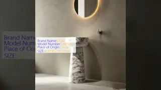 Modern Two Tier Resin and Marble Pedestal Sink