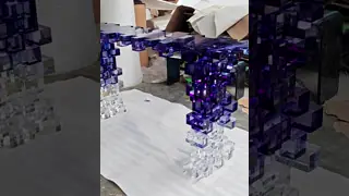 Modern Gradient Acrylic Corner Table for Luxury Entryways