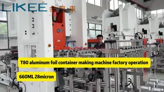 80ton aluminum foil container making machine 660ml 28micron