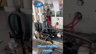 Welding steel frame wih butt welding machine