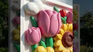 3D Inflatable Cartoon Flower Wall Sculpture | Outdoor Garden Photo Booth Decor