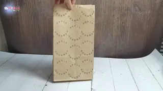 Custom Printed Disposable Kraft SOS Paper Bag Food Grade Square Bottom For Bakery Shop