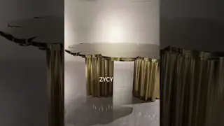 Luxury Stainless Steel Round Dining Table Custom Design