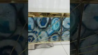 Luxury Italian Agate Corner Table for Modern Entryways