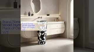 Modern Curved Pedestal Sink For Small Bathroom Design