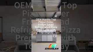 Commercial Marble Countertop Pizza Prep Refrigerated Table Sandwich Salad Prep Fridg