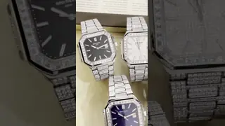 Luxury Square Diamond Men Watch, Full Iced Out Stainless Steel Wristwatch