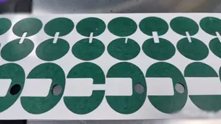 Pre die-cut ring fish paper insulation gasket, easy peel for electronic assembly