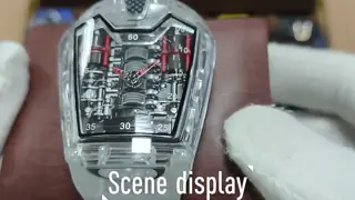 Transparent Tonneau Skeleton Watch 3 Colors Display & Wearing Show