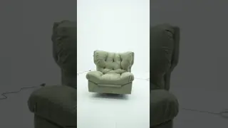 Soft Upholstered Modern Recliner Sofa with 360° Swivel Base