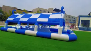 Blue White Checkered Inflatable Pool Summer Essential