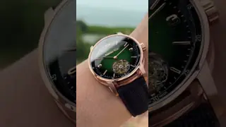 Rose Gold Green Aventurine Flying Tourbillon Men Watch