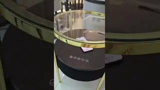 Glass Smart night stand Table with Built-in Bluetooth Speaker,wireless charging