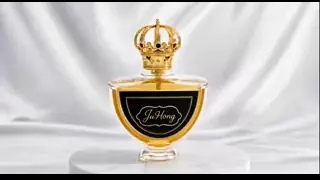 Crown Shape Zamac Perfume Cap with Inlaid Red Rhinestone